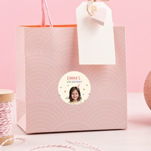 Cute Kids Birthday Party Sticker, Custom Birthday Face Sticker, Girl ...