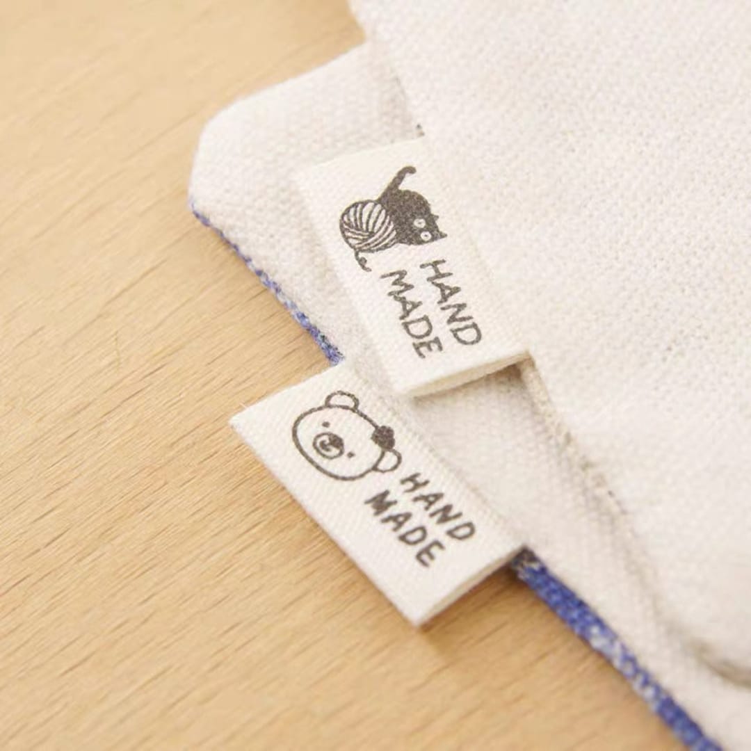 Bulk Custom Cotton Labels for Handmade Items, Sew on Cotton Logo Labels ...