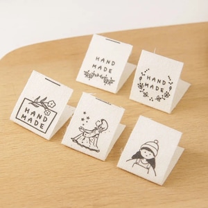 Bulk Custom Cotton Labels for Handmade Items, Sew on Cotton Logo Labels ...