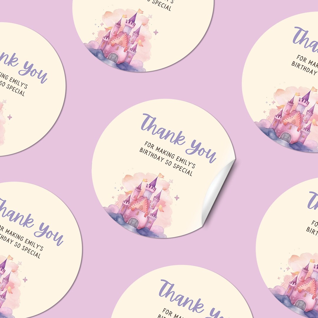 Cute Kids Birthday Party Sticker, Custom Birthday Sticker, Girl ...