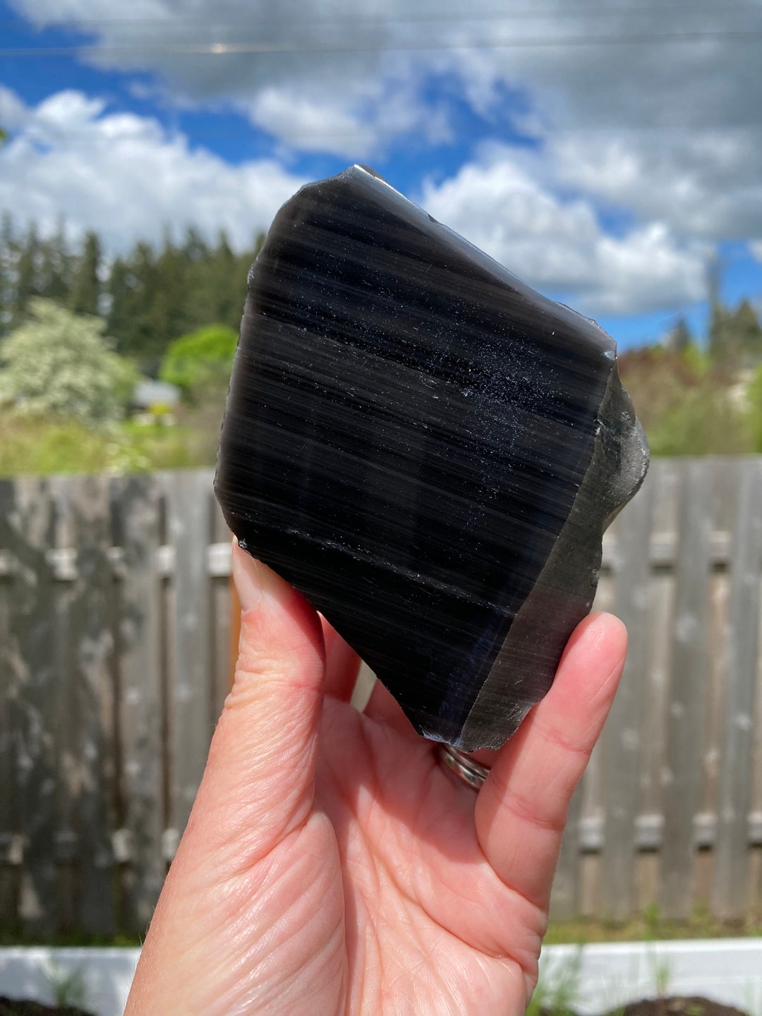 Grey Striped Obsidian Nodule, Cut and Polished - Etsy