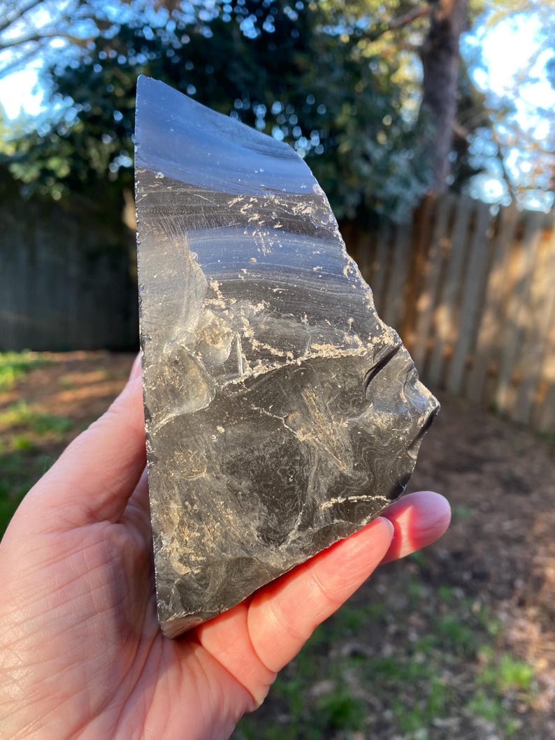 Grey Striped Obsidian Nodule, Cut and Polished - Etsy