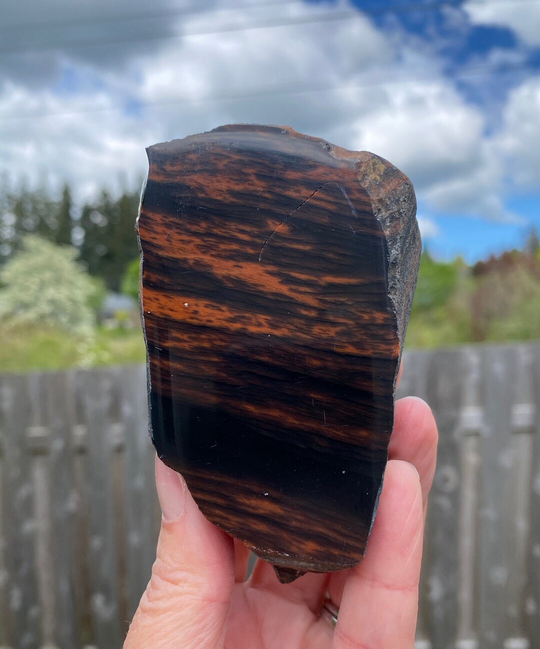 Glass Butte Mahogany Obsidian, Cut and Polished Display Piece - Etsy
