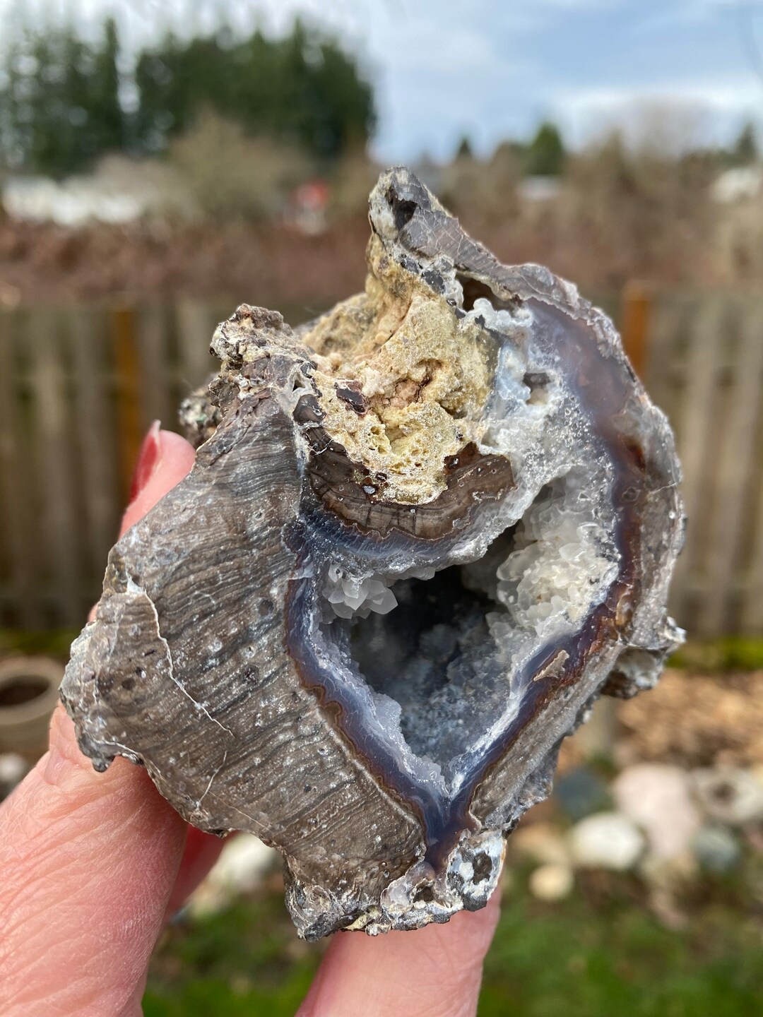 Polished Geode From Dugway, Utah, Agate, Druzy Quartz - Etsy