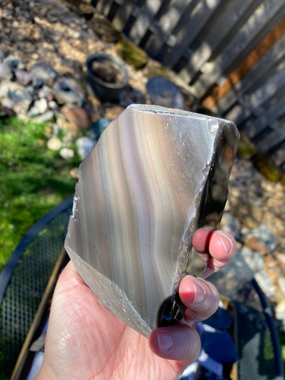 Glass Butte Aurora Borealis Obsidian, Cut and Polished Display Piece - Etsy