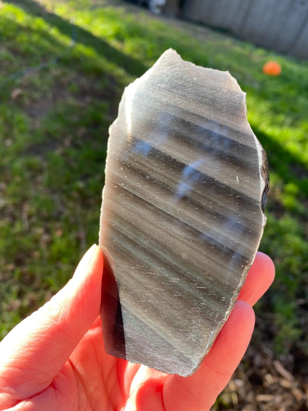 Grey Striped Obsidian Nodule, Cut and Polished - Etsy