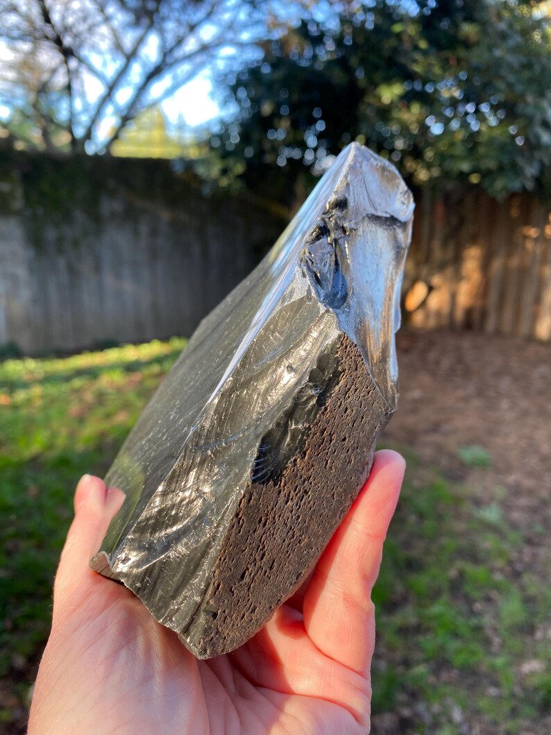 Ashy Grey Striped Obsidian Nodule, Cut and Polished - Etsy
