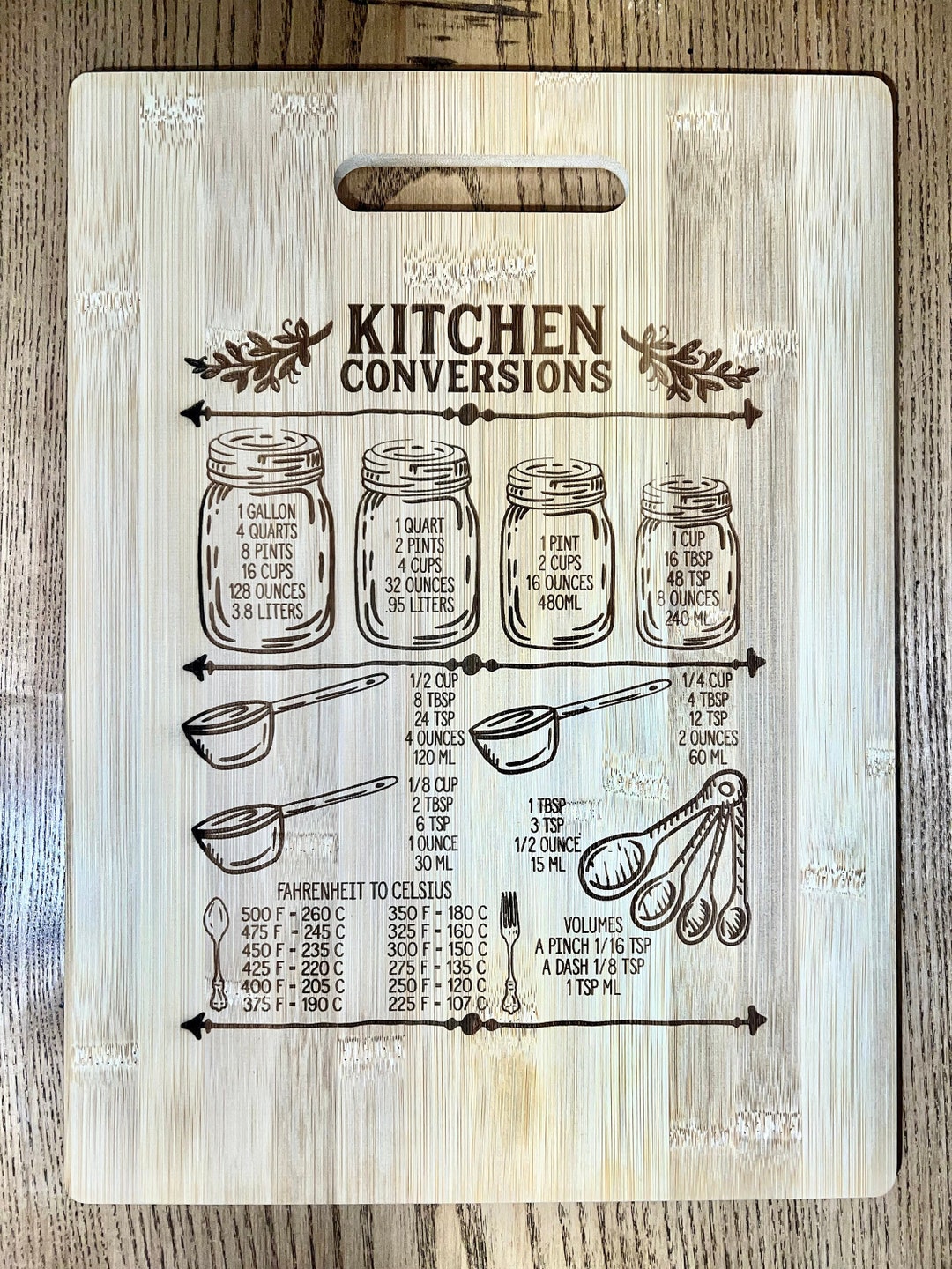 Kitchen Conversion Cutting Board Perfect Gift for Loved Ones Who Love ...
