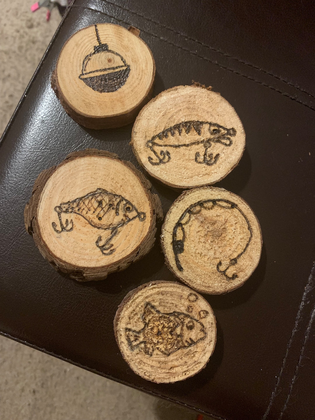 Wooden Fishing Themed Magnets - Etsy