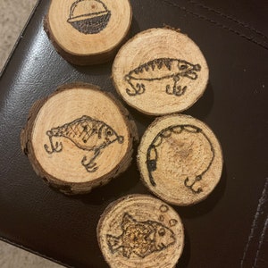 Wooden Fishing Themed Magnets - Etsy