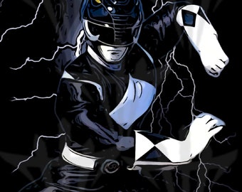 Mastodon! Black Ranger Zack Taylor - Mighty Morphin Power Rangers - 8 ...