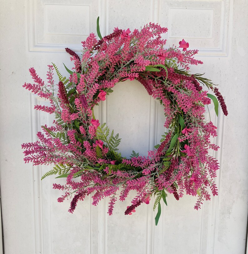 Pink Berry Spring Wreath for Front Door, Mother's Day Country Farmhouse ...