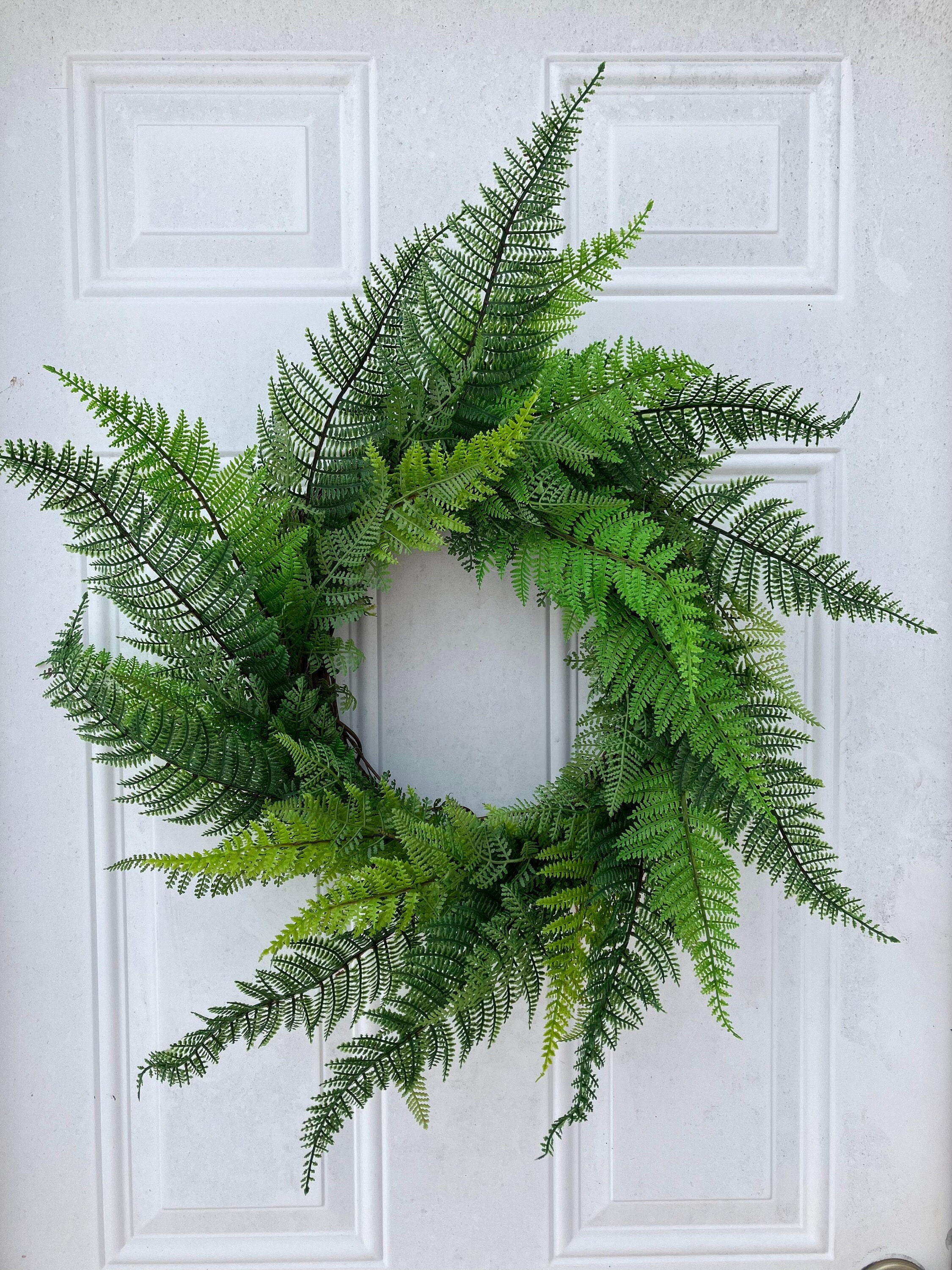 Fern Wreath, Year Around Greenery Wreath, Everyday Decor for Front Door ...