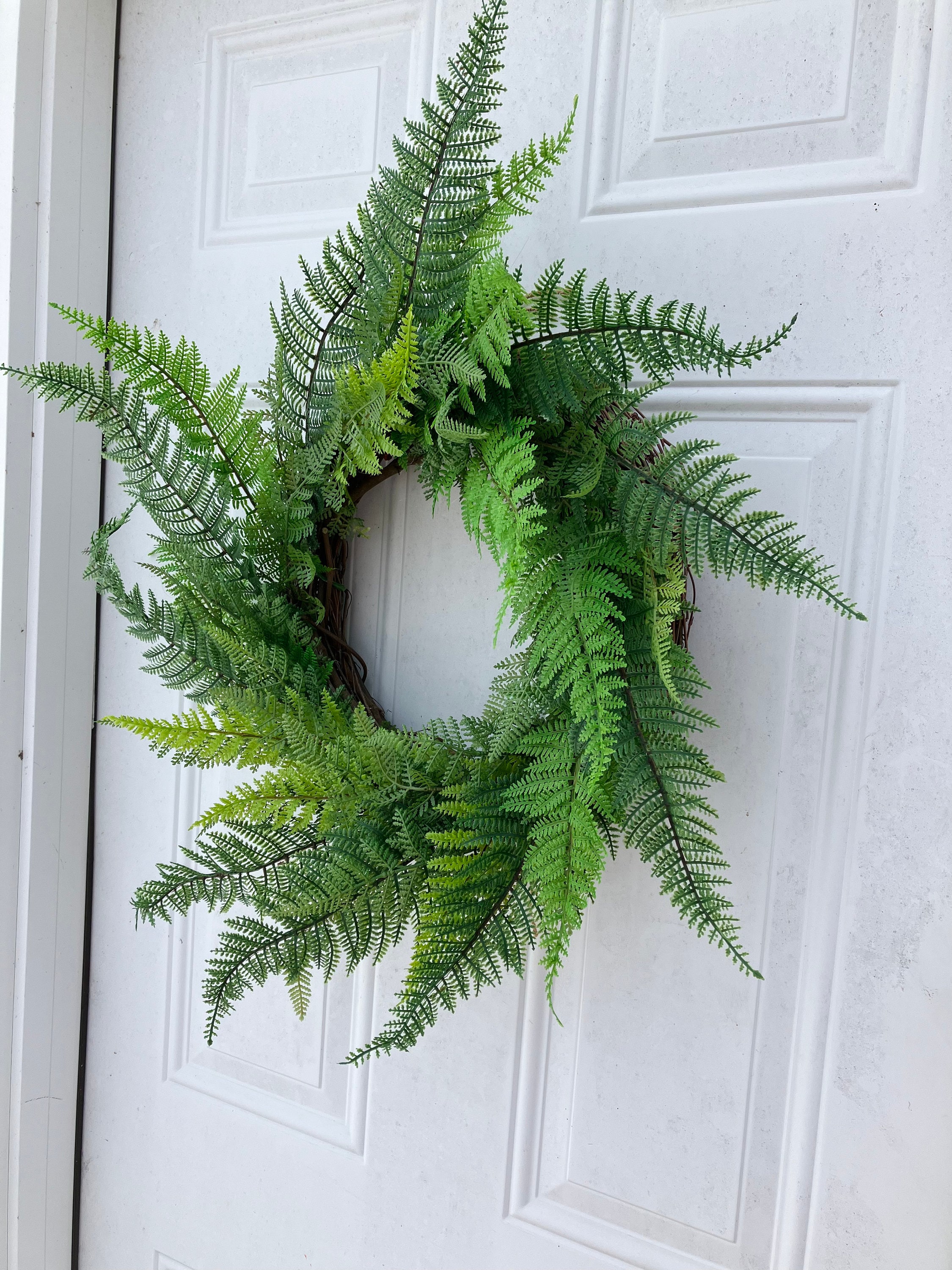 Fern Wreath, Year Around Greenery Wreath, Everyday Decor for Front Door ...