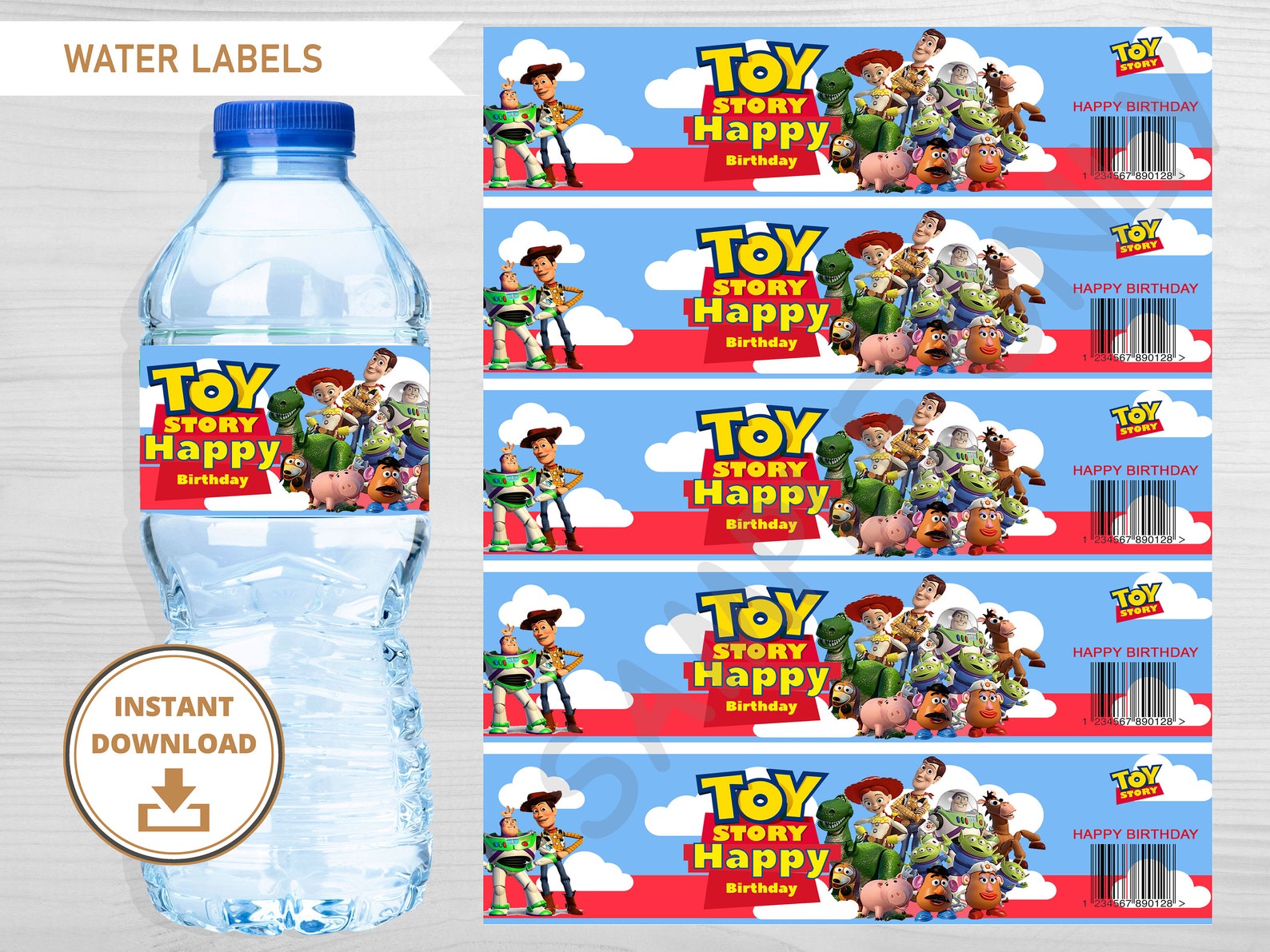 Instant Download Water Labels, Birthday Party Water Label, Water Labels ...