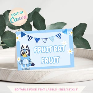 Editable Bluey Food Tent, Bluey Place Cards, Bluey Food Tent, Bluey ...