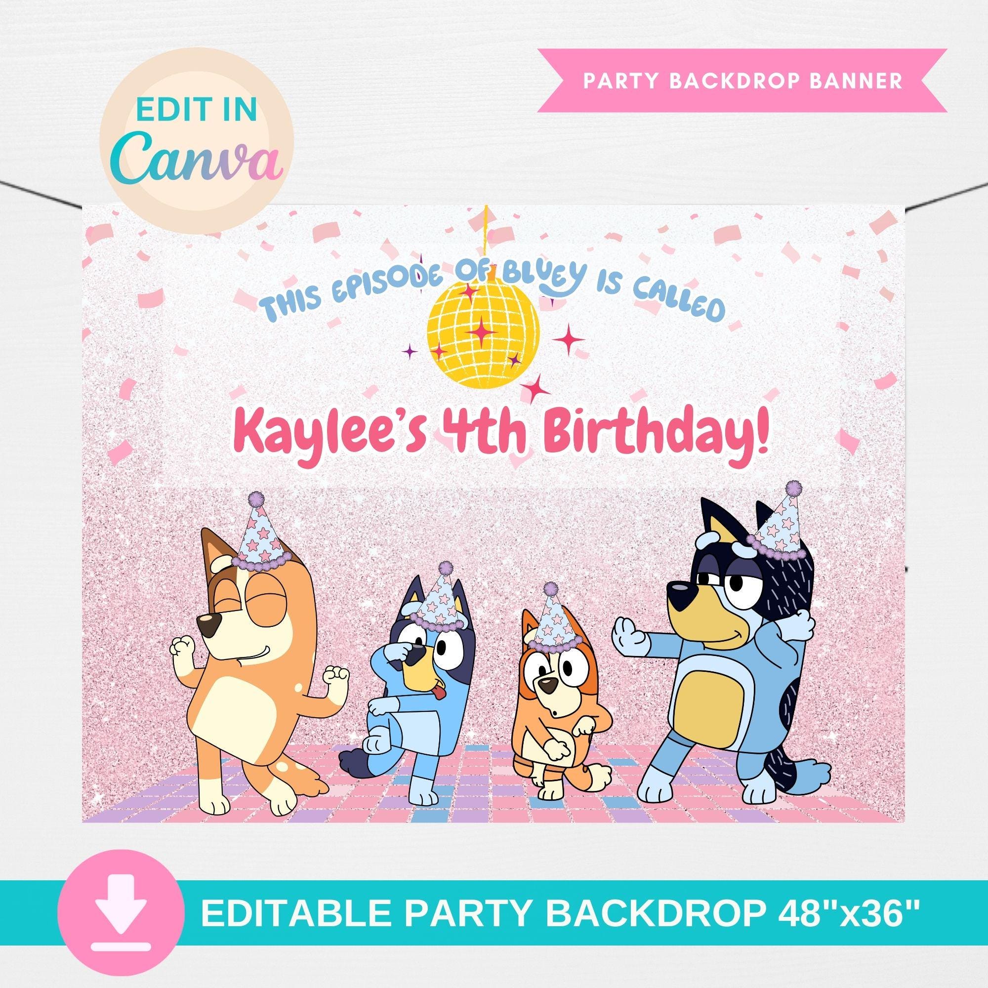 Editable Bluey Birthday Banner Bluey Party Decor for Kids Bluey ...