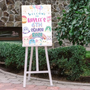 Editable Squishmallow Welcome Sign for Squishmallow Birthday Party ...
