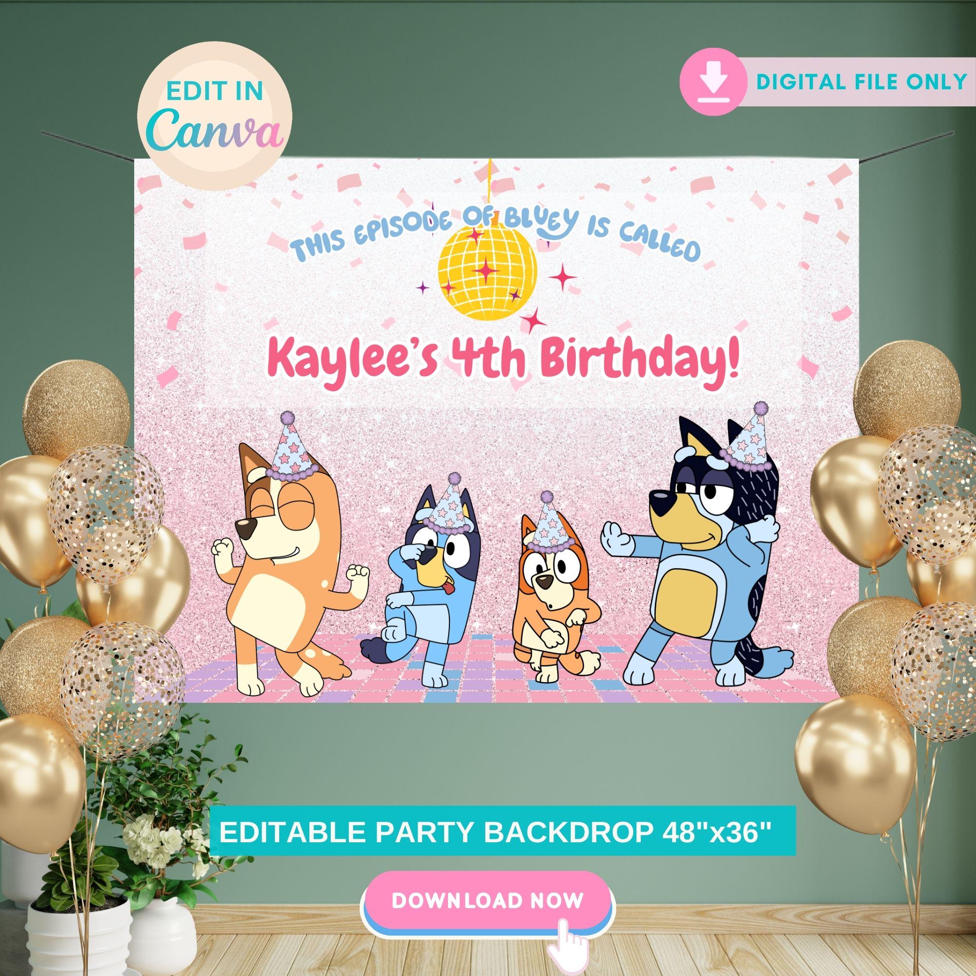 Editable Bluey Birthday Banner Bluey Party Decor for Kids Bluey ...
