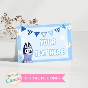 Editable Bluey Food Tent, Bluey Place Cards, Bluey Food Tent, Bluey ...