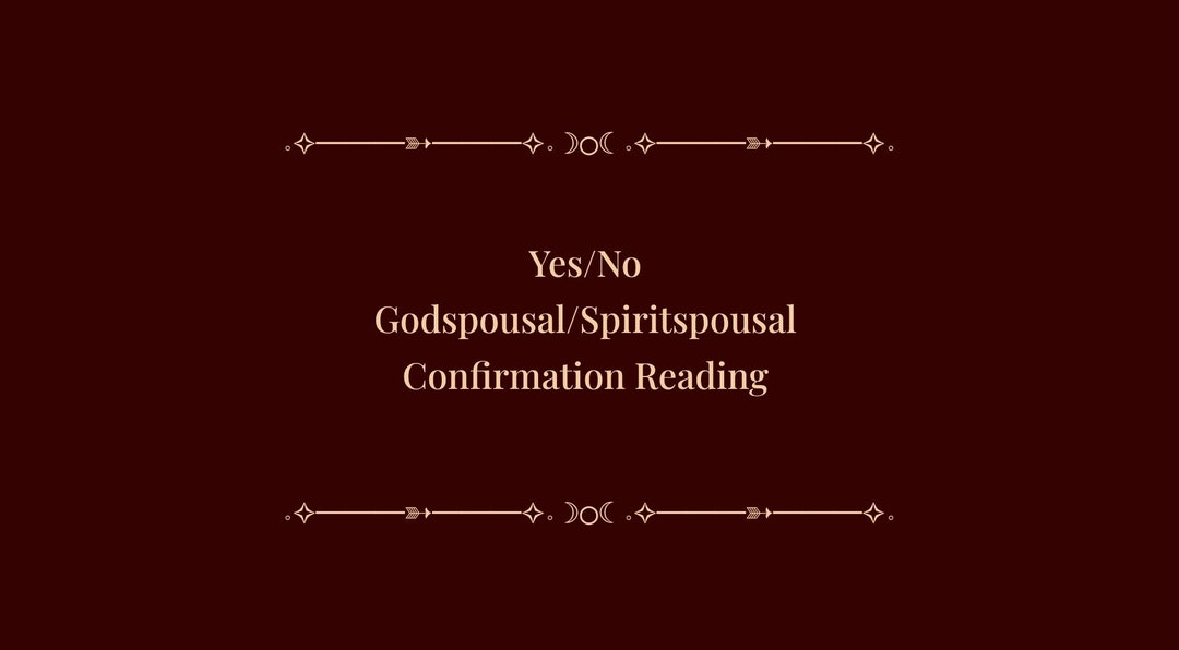 Yes/no Godspouse/spiritspouse Confirmation Reading 18 - Etsy