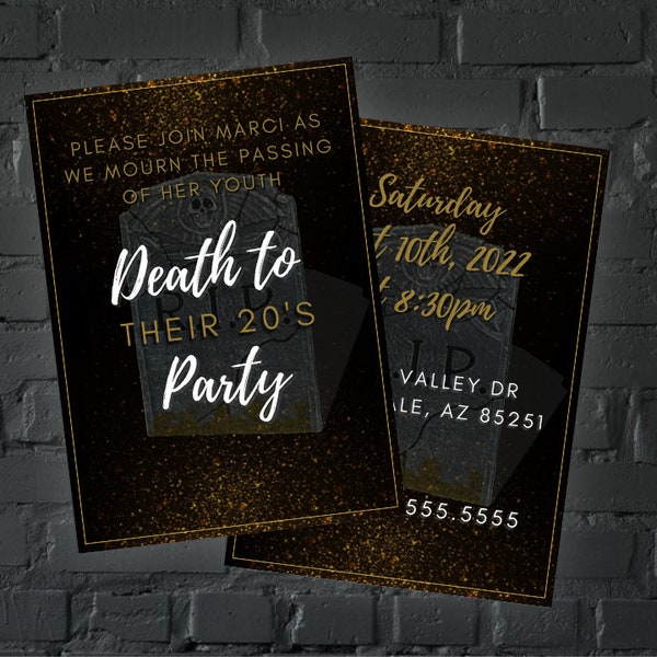 Death to My 30s Invitation - Etsy
