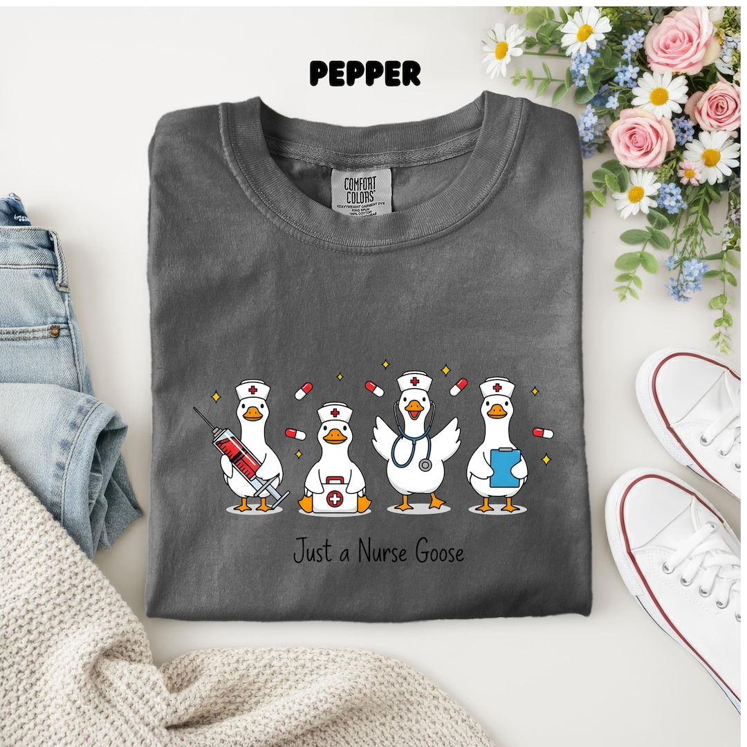 Nurse Goose Cartoon Crew T-shirt | Nursing Humor Tee - Etsy