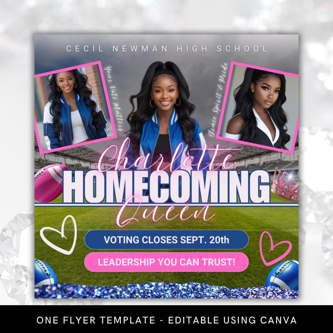 HOCO Flyer Template: Vote Homecoming Queen Class Campaign (canva ...