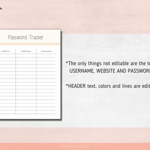 Password Tracker Printable Minimalist Password Keeper - Etsy