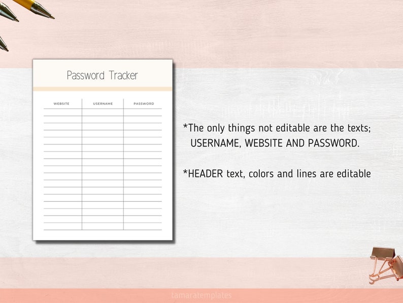 Password Tracker Printable Minimalist Password Keeper - Etsy
