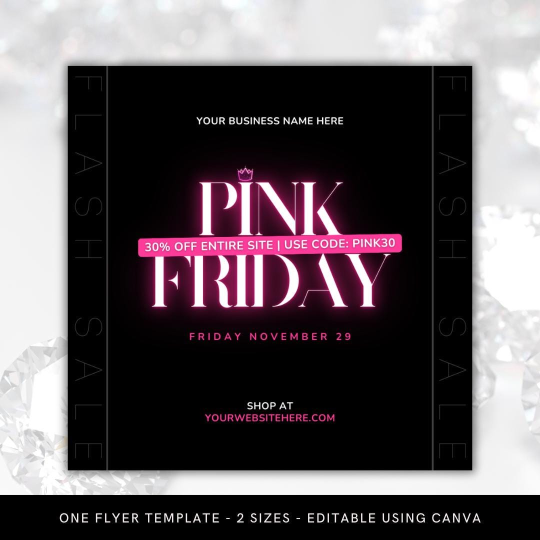 Pink Friday Flyer | Boutique Template (canva, 2 Sizes) - Etsy