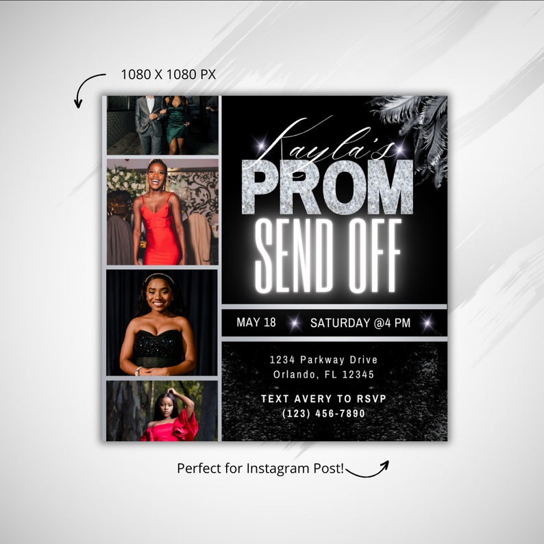 Prom Send off Flyer Prom Season Flyer Prom Invitation Flyer Prom Flyer ...
