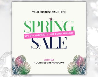 DIY Editable Spring Flash Sale Flyer - April Day Premade Social Media ...