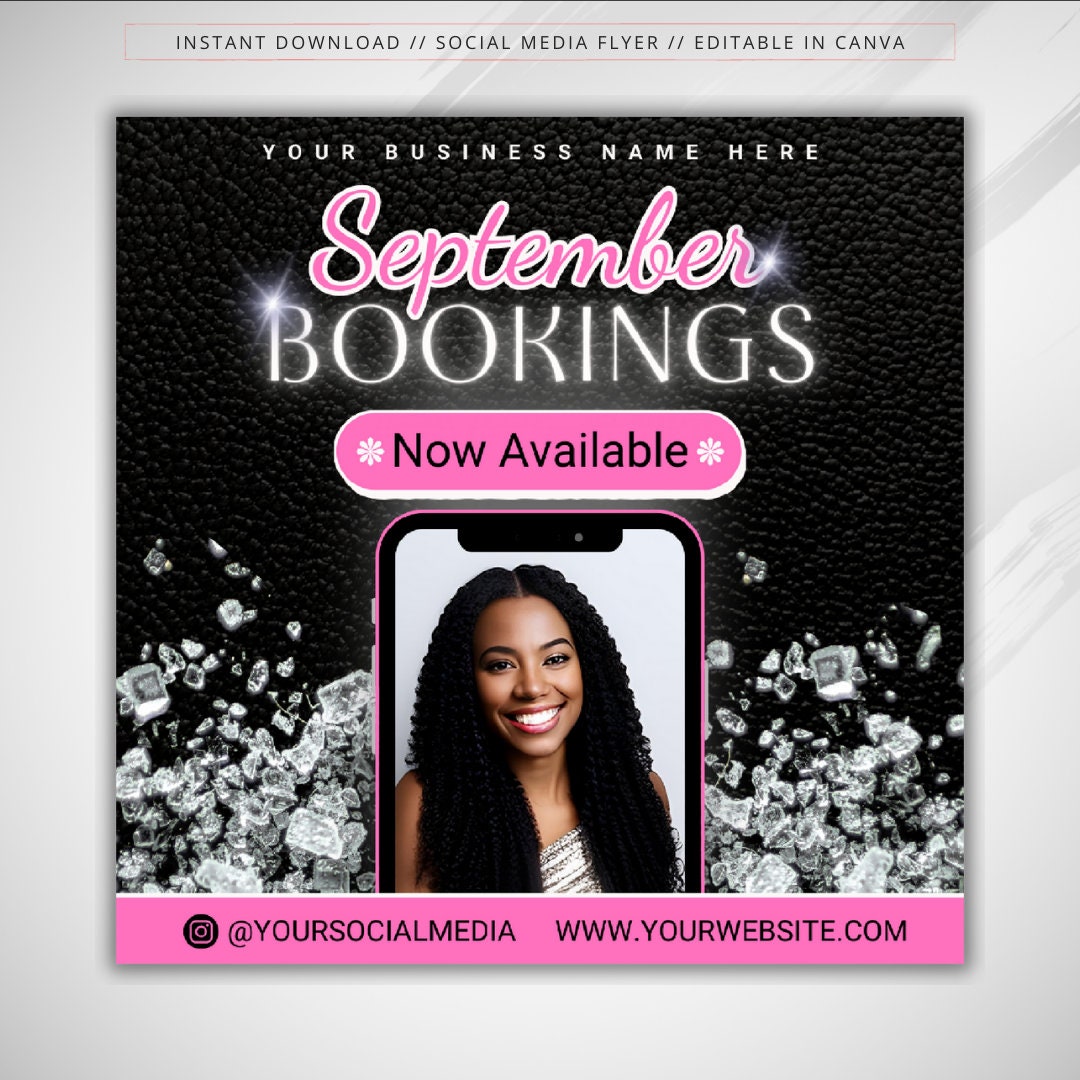 September Booking Flyer Template - Accepting Bookings Flyer - Fall Nail ...