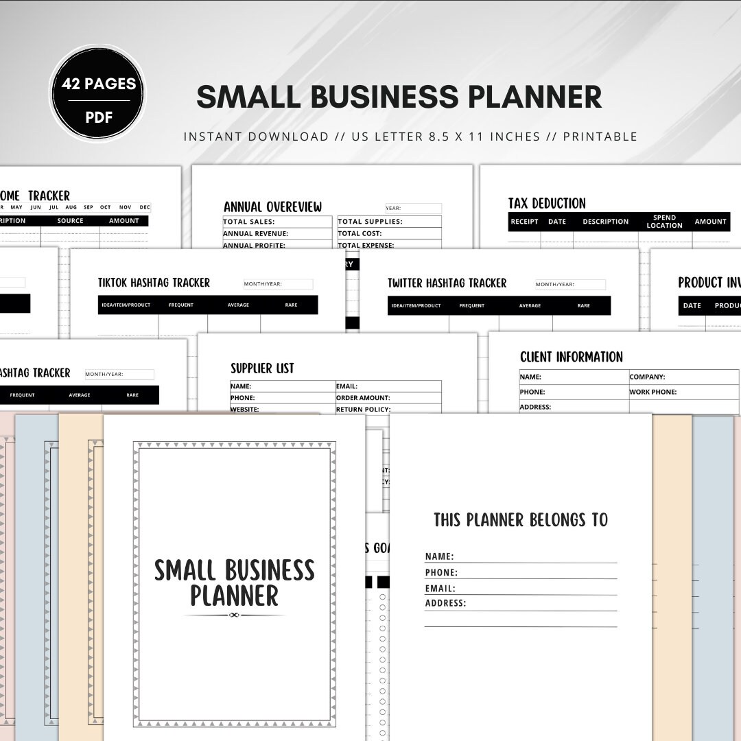 Small Business Planner Printable - Ultimate Business Bundle - Small ...