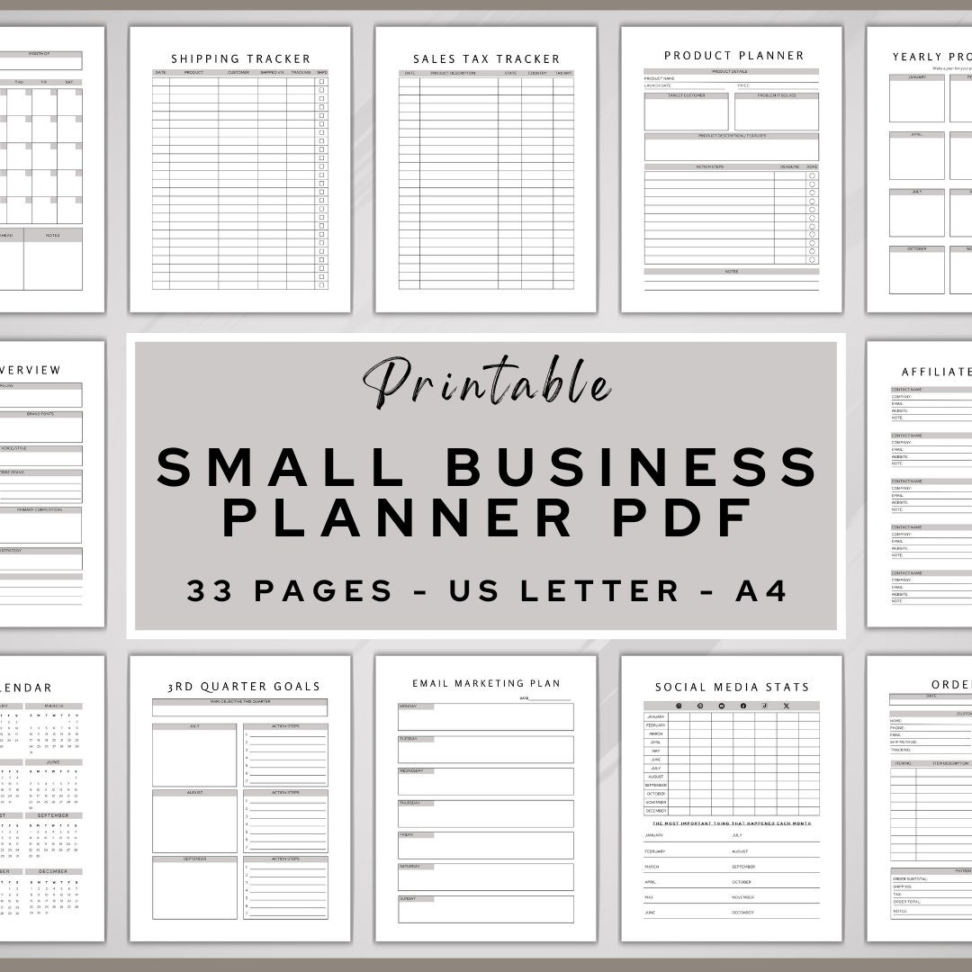 Small Business Planner Printable: Ultimate Business Bundle (PDF) - Etsy