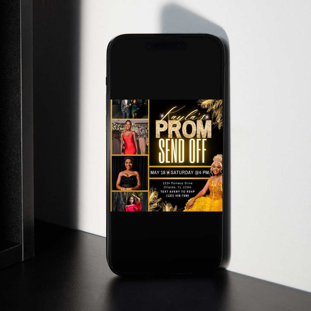 Prom Send off Flyer Gold Prom Flyer Template Prom and Graduation Flyer ...