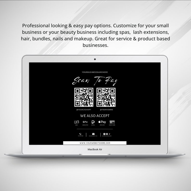 Scan to Pay Template - QR Code Sign - Payment Option Sign - We Accept ...
