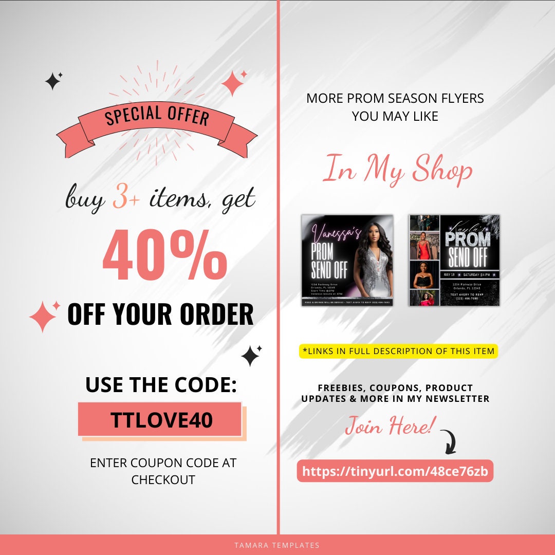 Prom Send off Flyer Gold Prom Flyer Template Prom and Graduation Flyer ...