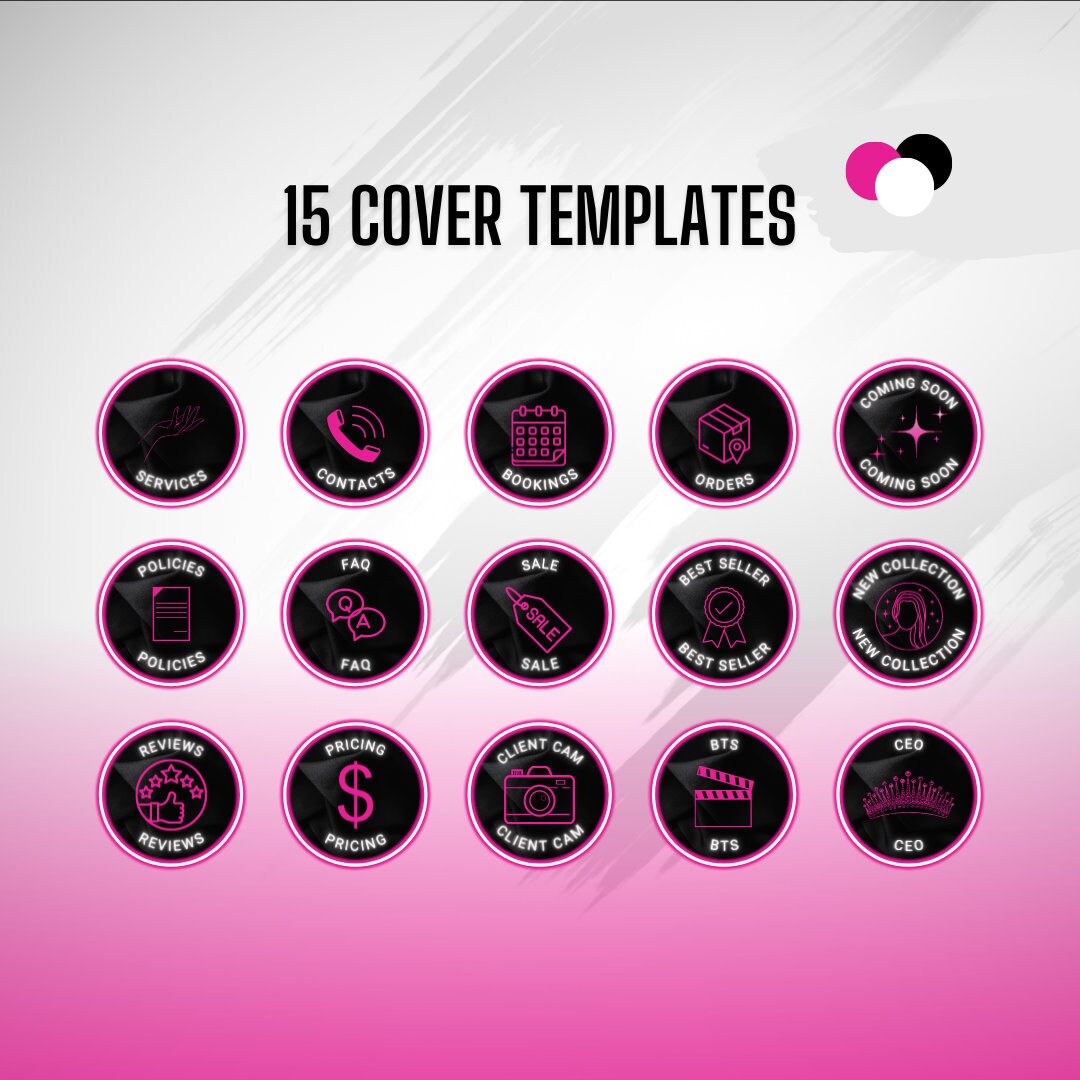 IG Highlight Covers - Hot Pink Insta Highlight Covers - Business ...