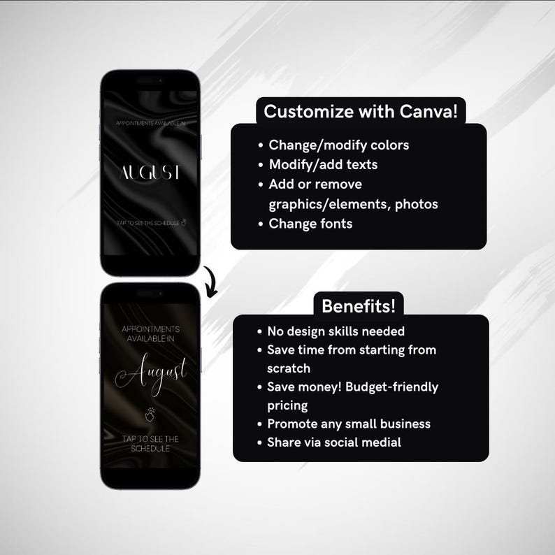 Instagram Story Calendar Template: Nail Tech Appointments (canva ...