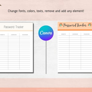 Password Tracker Printable Minimalist Password Keeper - Etsy