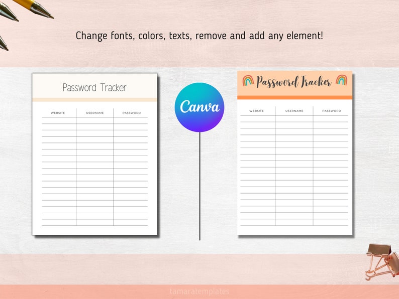 Password Tracker Printable Minimalist Password Keeper - Etsy