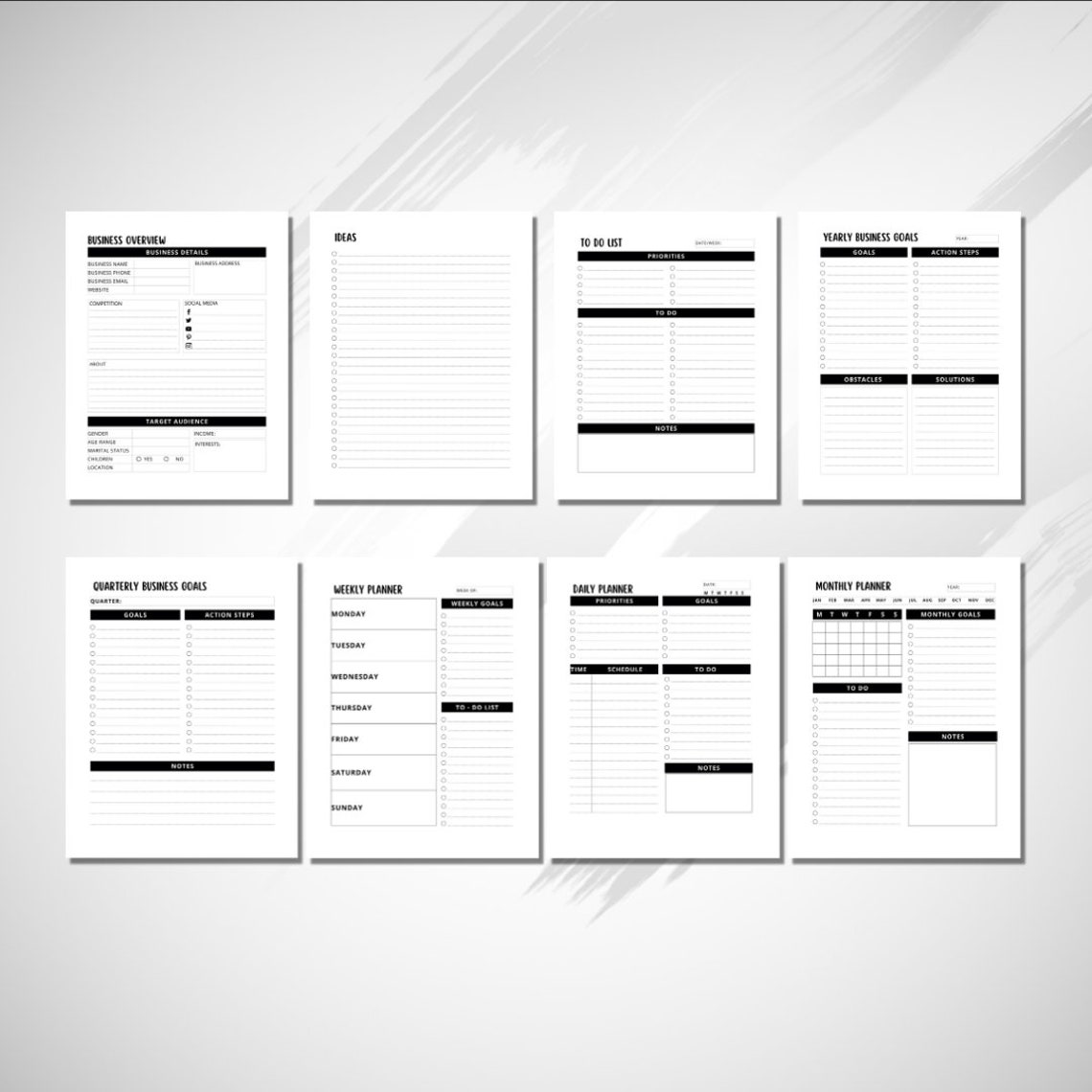 Small Business Planner Printable, Business Goals Planner, Printable ...