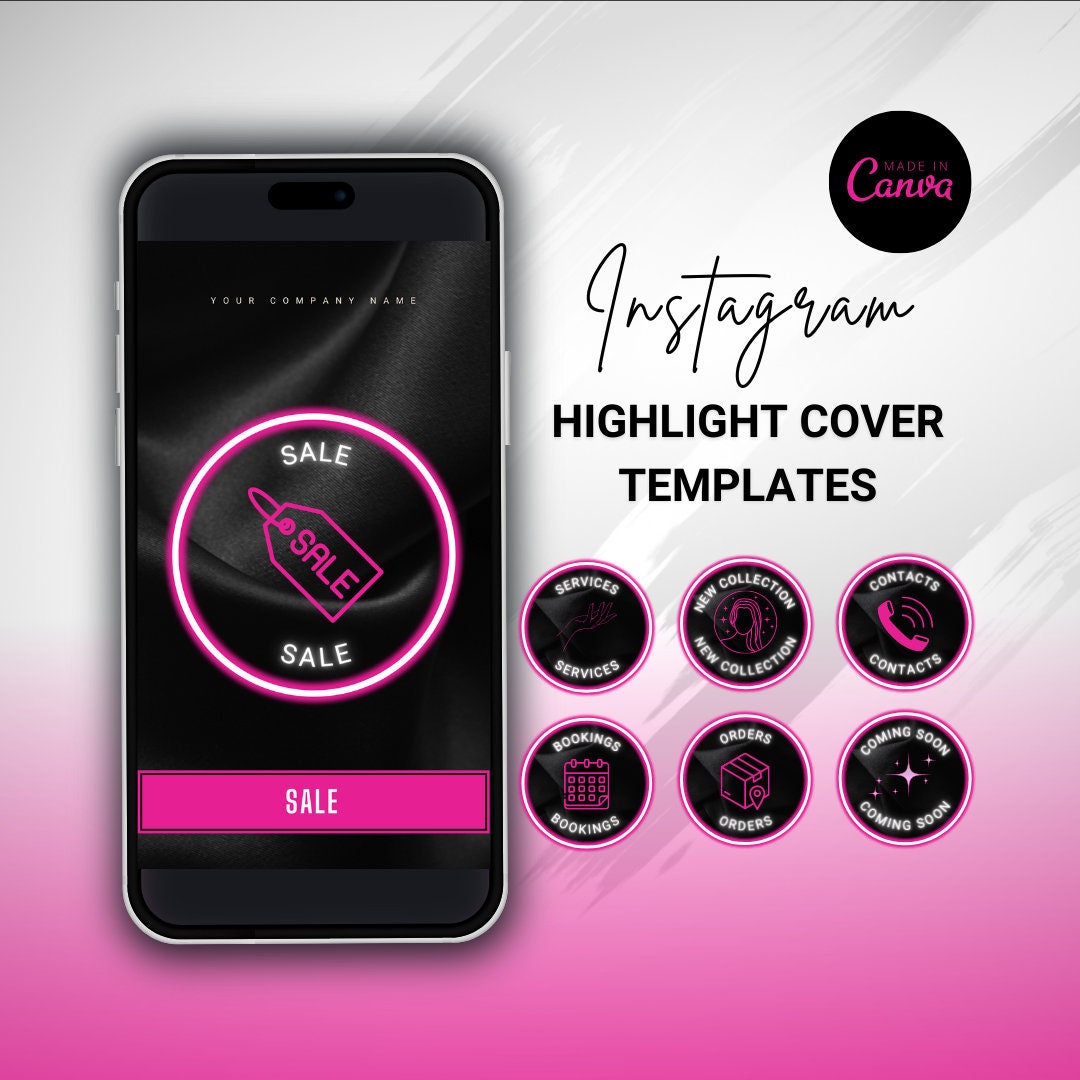 IG Highlight Covers - Hot Pink Insta Highlight Covers - Business ...