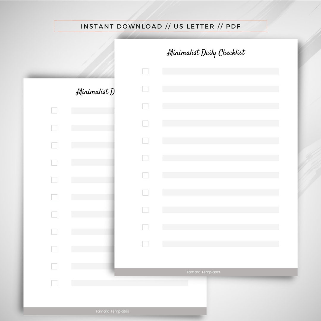 Digital to Do List, to Do List Printable Minimalist, Task List Insert ...
