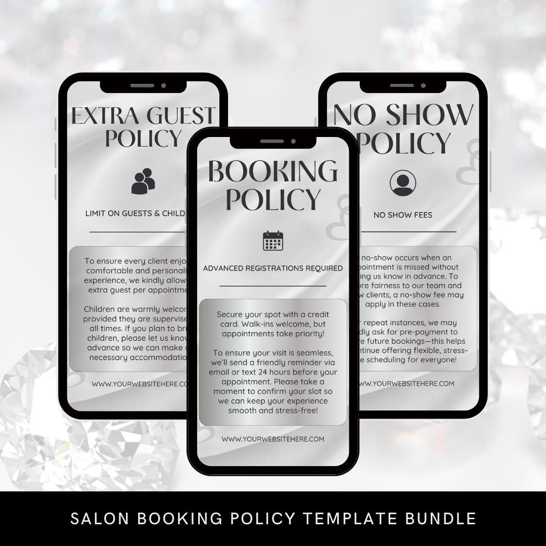 Salon Booking Policy Template: Luxury Instagram Stories (canva Editable ...