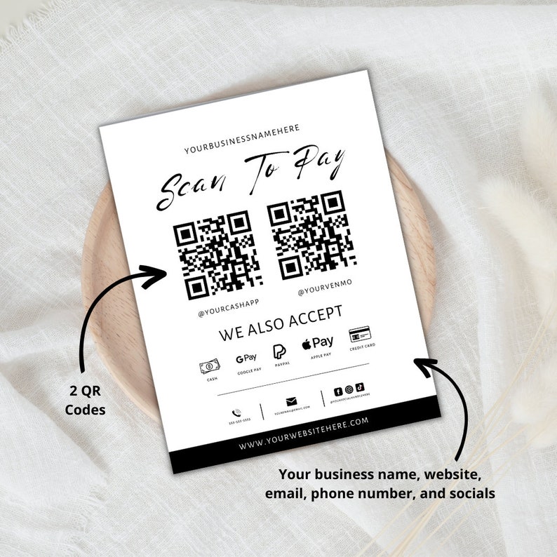 QR Code Sign for Business - Scan to Pay Download - Pay Here Sign ...