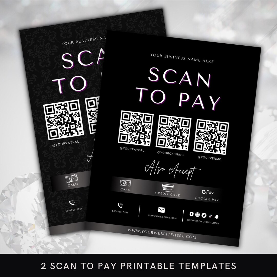 Scan to Pay QR Code Sign: Small Business Payment Options (digital ...