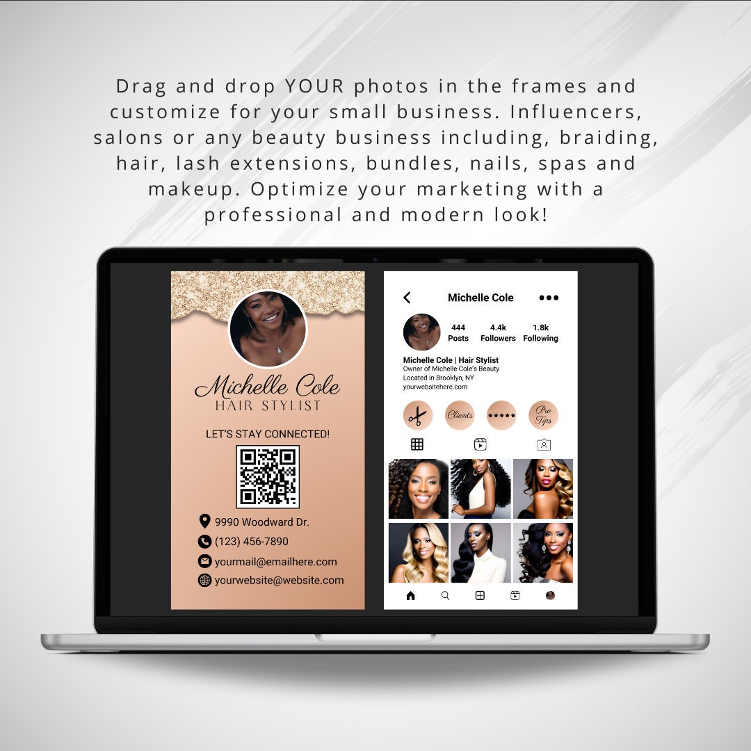 IG Business Card Template QR Code Business Card Instagram Style ...